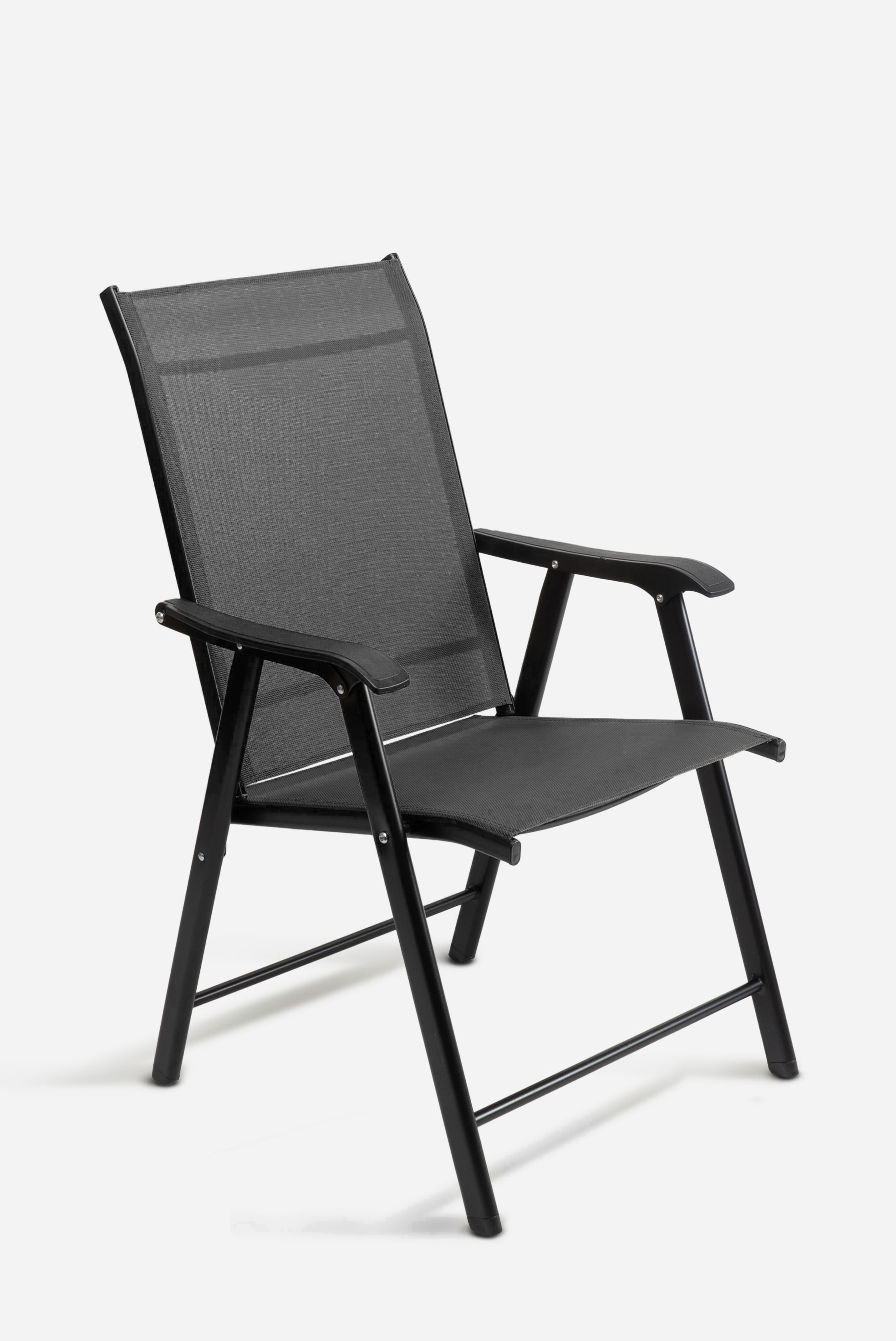 SILLA METÁLICA PLEGABLE CON LONA PVC 57X67X94 CM COLOR Negro - CONJUNTO ...