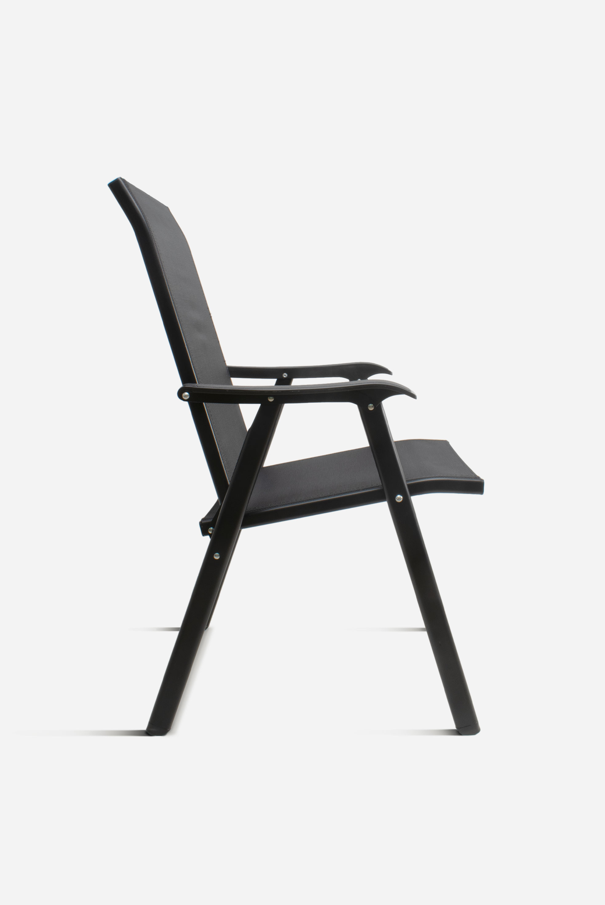 SILLA METÁLICA PLEGABLE CON LONA PVC 57X67X94 CM COLOR Negro - CONJUNTO ...
